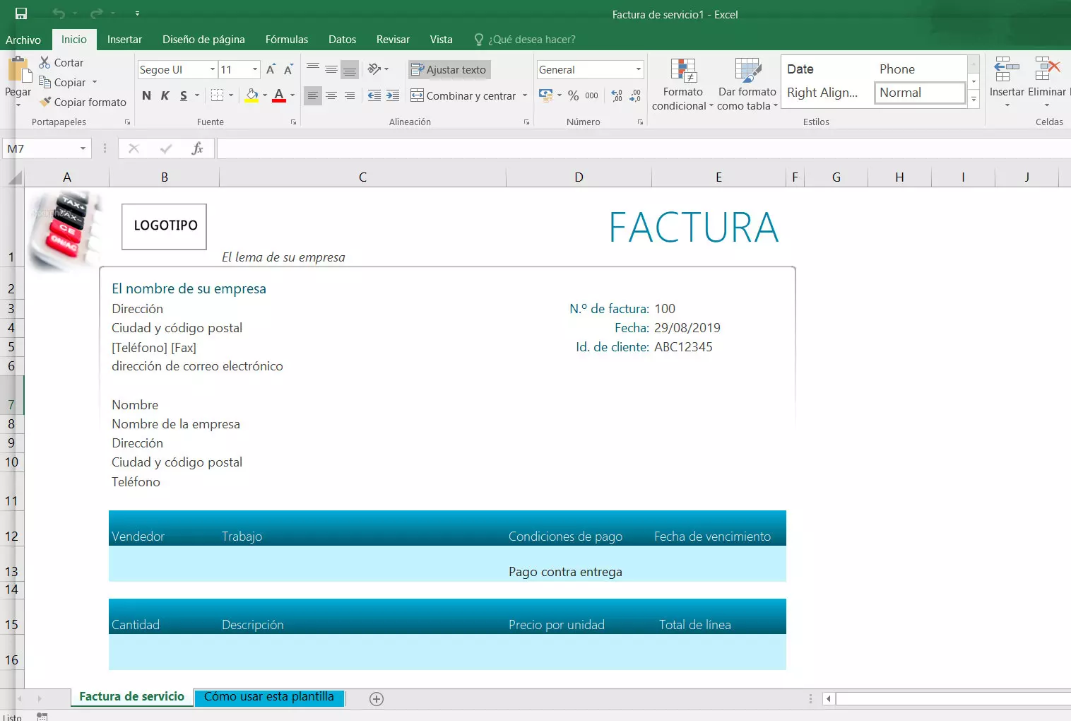 Excel'deki faturalar