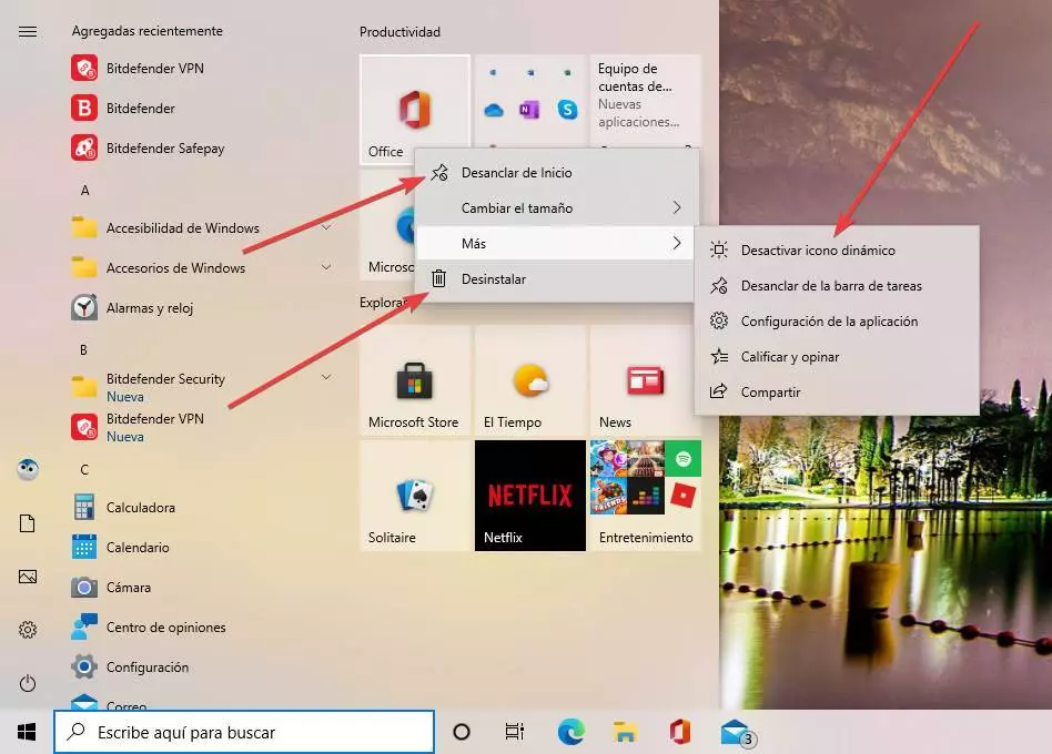 Mbusak iklan saka Windows 10 - Mbusak aplikasi saka menu wiwitan