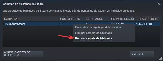 Baiki folder perpustakaan Steam