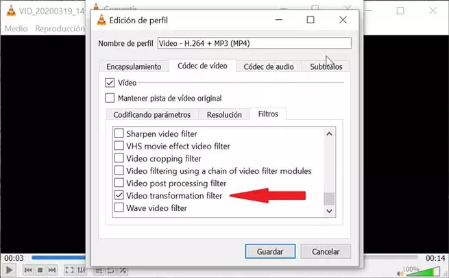 VLC 視頻轉換過濾器