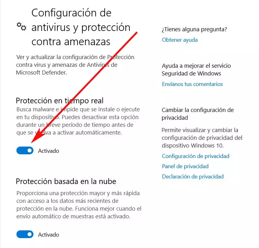 Analluogi Windows Defender