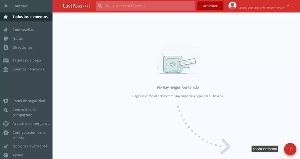 Lastpass ການໂຕ້ຕອບຕົ້ນຕໍ