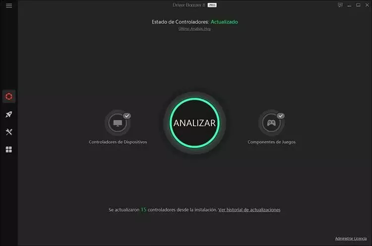 Ndërfaqja IObit Driver Booster