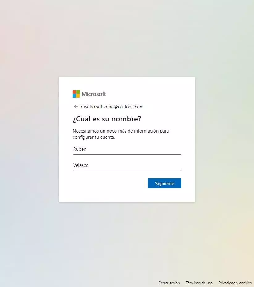 Criar conta da Microsoft - 3