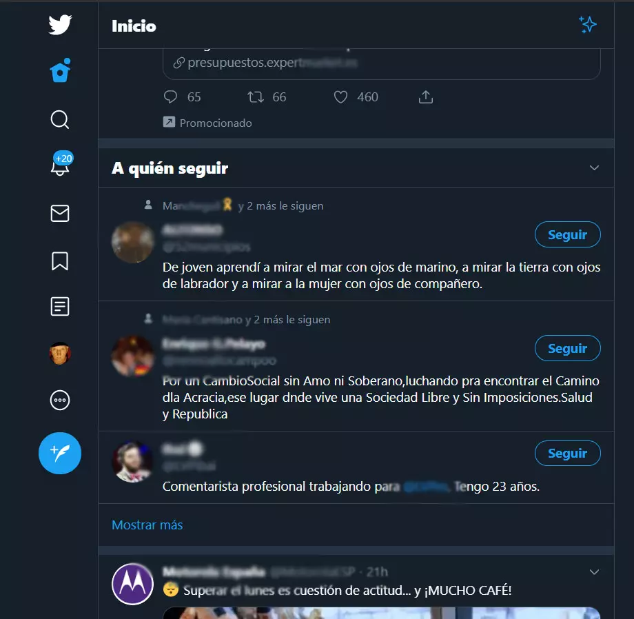 Design semplice di Twitter