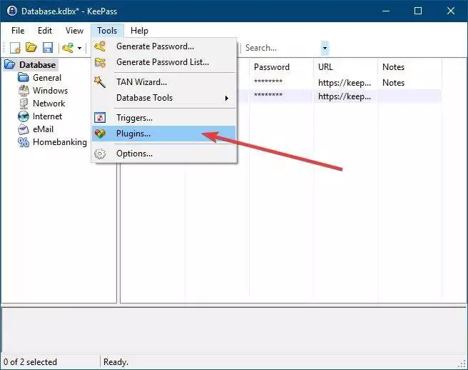 KeePass प्लगइनहरू