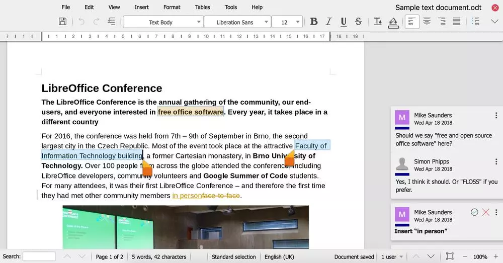 LibreOffice オンラインライター