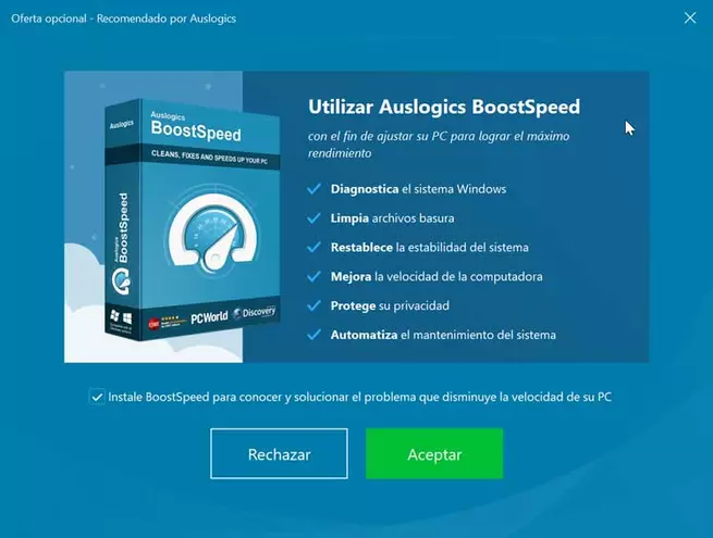 Auslogics Windows Slimmer installerer tilleggsprogram