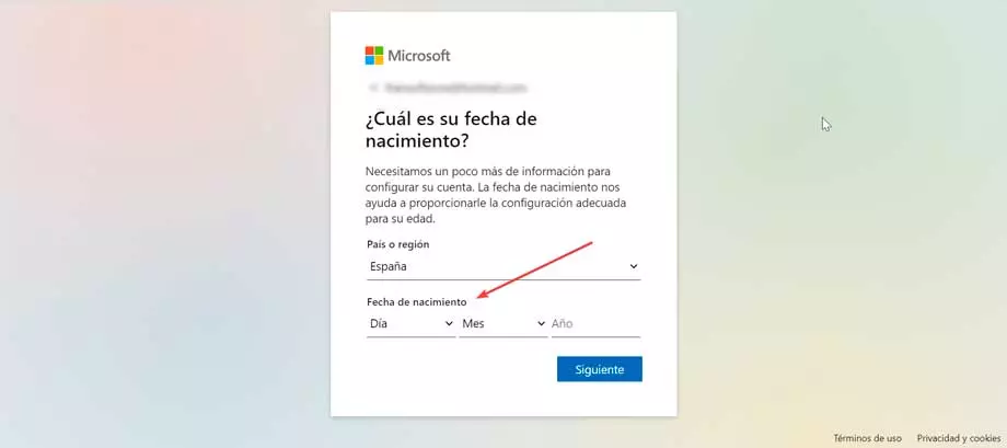 Δημιουργία λογαριασμού Outlook ή Hotmail ημερομηνία γέννησης