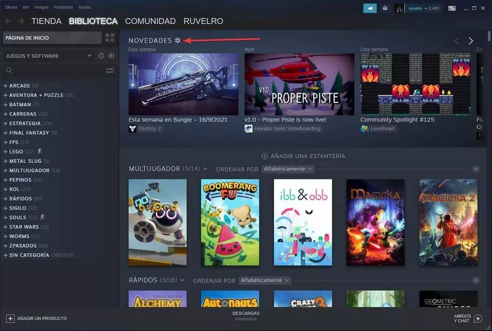 Steam opcions novetats