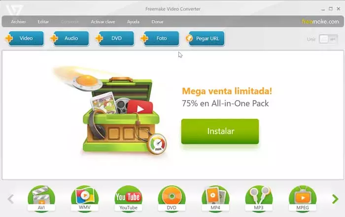 Konvertearje fideo's mei Freemake Video Converter