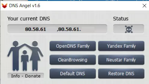 Rodičovská kontrola DNS Angel