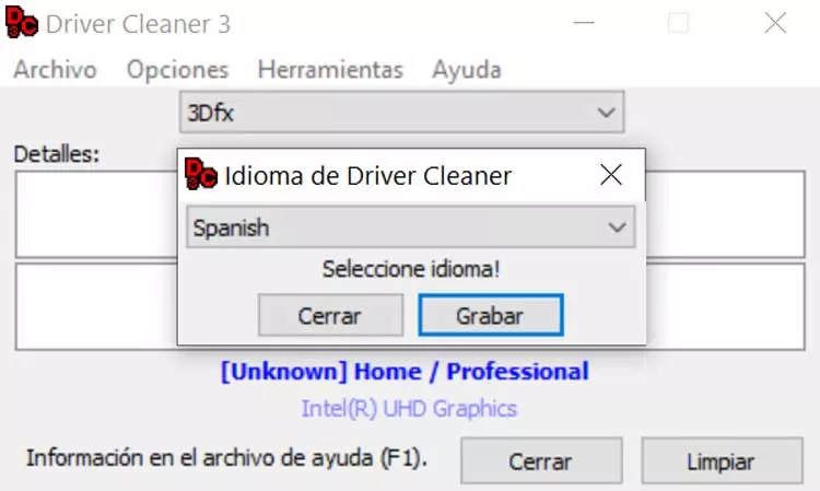 Driver Cleaner nyelvek