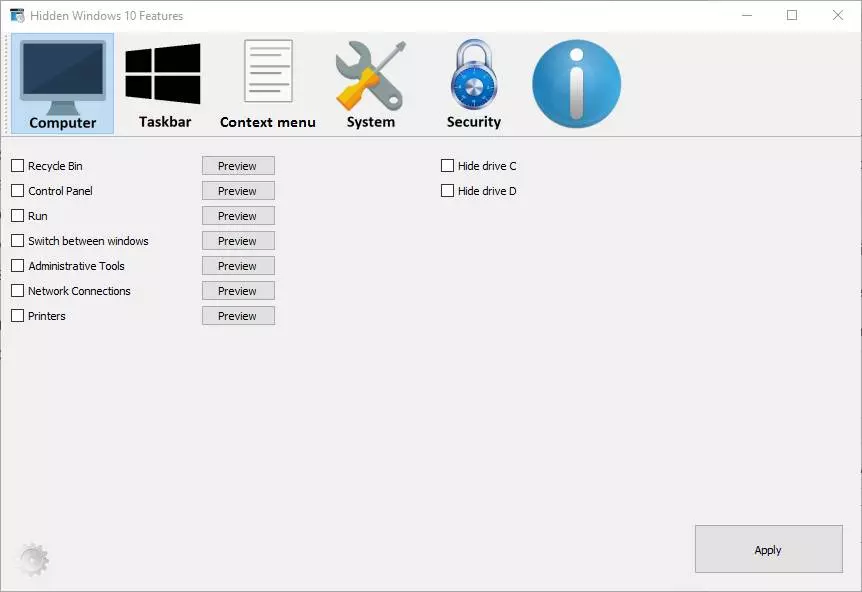 Yashirin Windows 10 xususiyatlari - Kompyuter