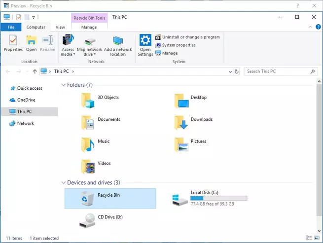 Funcións ocultas de Windows 10 - Vista previa do ordenador 1