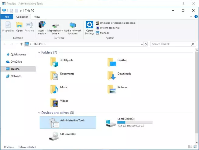 숨겨진 Windows 10 기능 - 컴퓨터 미리보기 2