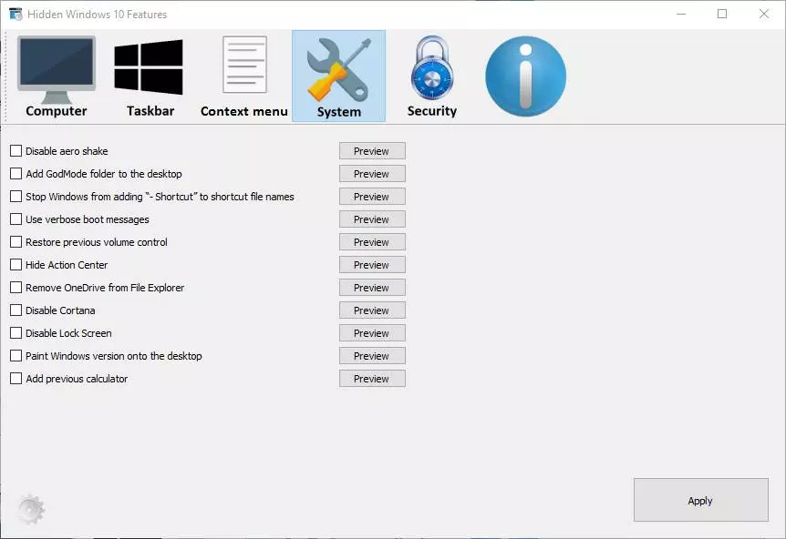 Windows 10-ի թաքնված առանձնահատկություններ - Համակարգ