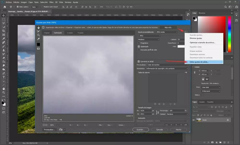 Photoshop - Simpen kanggo Web tanpa skrip 5