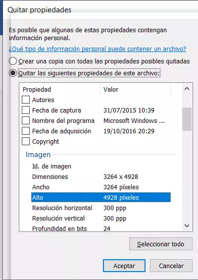 Fjern metadata Windows 10