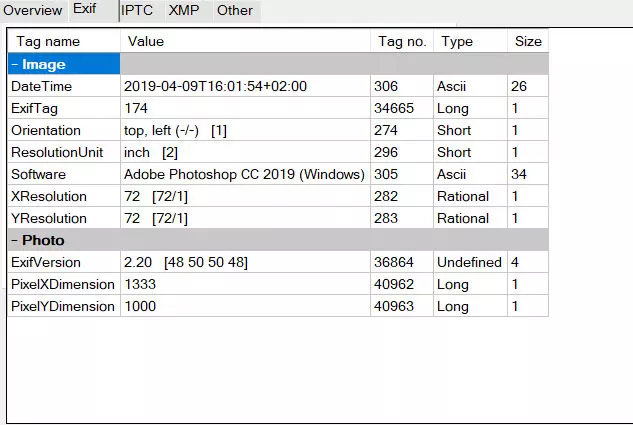 quickimagecomment metadata view