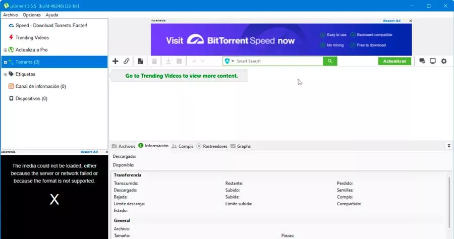 uTorrent interface