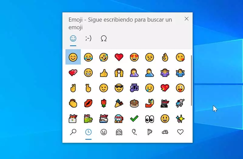 Lebegő emoji lap a Windows 10 rendszerben
