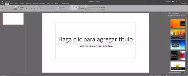 modalità powerpoint grigio