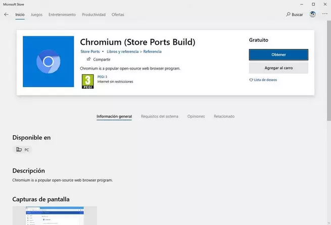 Chromium në Dyqanin e Microsoft 1