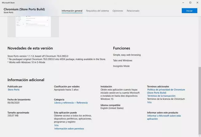 Chromium në Dyqanin e Microsoft 2