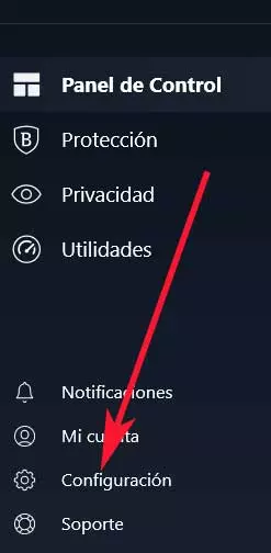 Ouvrir les paramètres de Bitdefender