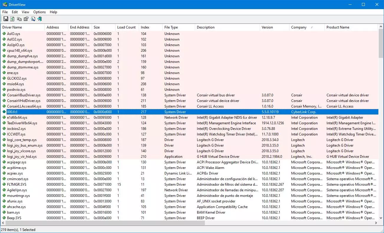DriverView – zoznam nainštalovaných ovládačov v systéme Windows