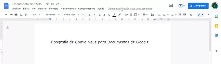 Google Docs Comic Neue