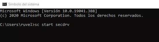 sc iniciar secdrv
