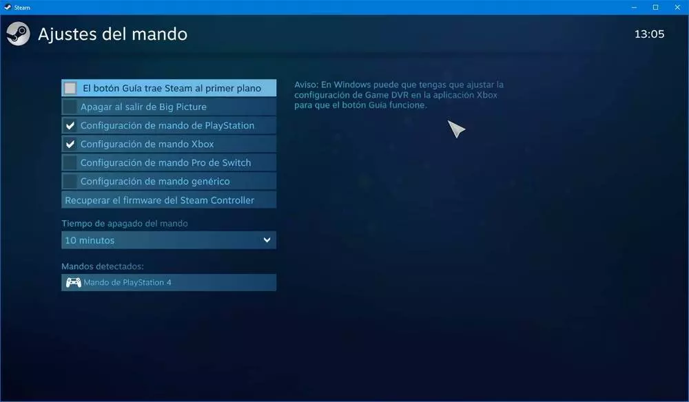 Impostazioni del controller per PC su Steam