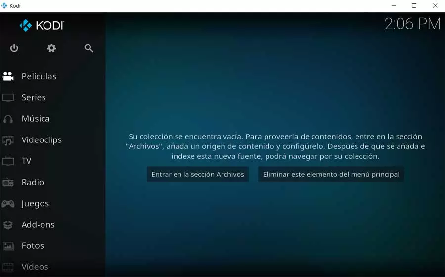 Interfaccia Kodi