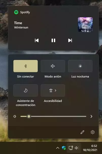 Windows 11 ձայնի բացվող վահանակ