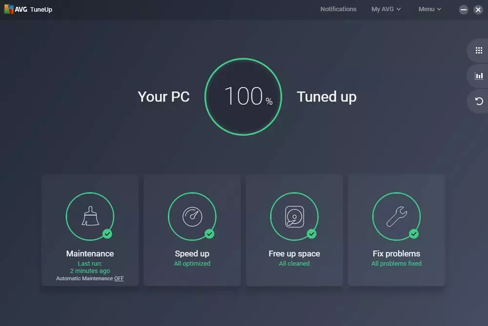 Домашний интерфейс AVG