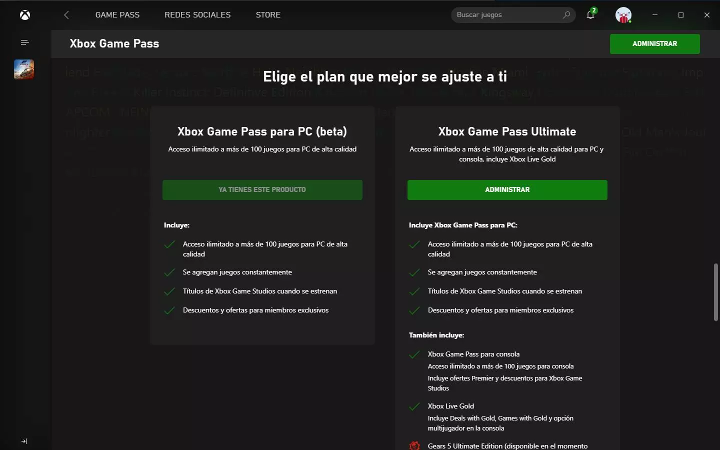 Manage Xbox Game Pass subscription