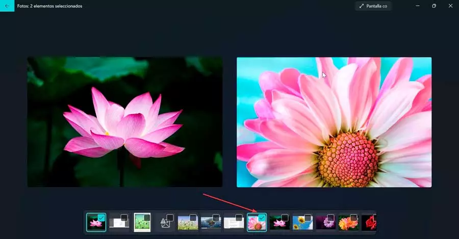 Aplikasi foto ing Windows 11 mbandhingake gambar