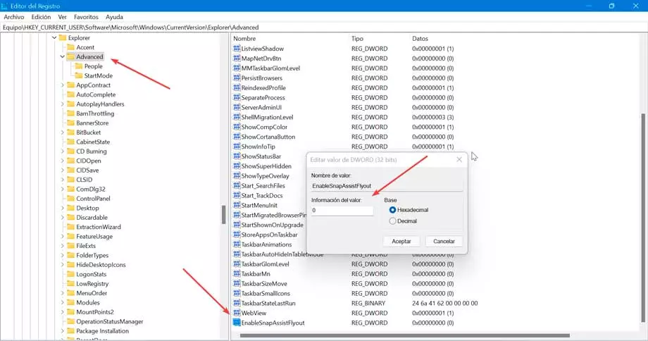 Aktiver eller deaktiver Snap Layouts fra registreringsdatabasen i Windows 11