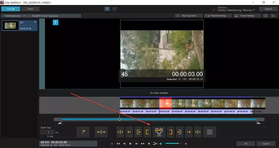 TMPGEnc Video Mastering Works tallar el fitxer