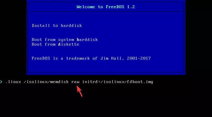 FreeDOS-2 ස්ථාපනය කරන්න