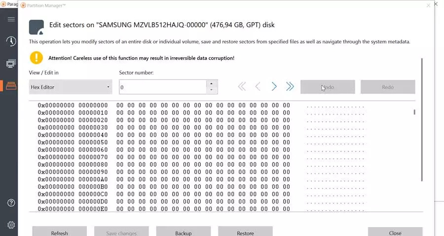 Paragon Partition Manager секторны карау һәм үзгәртү