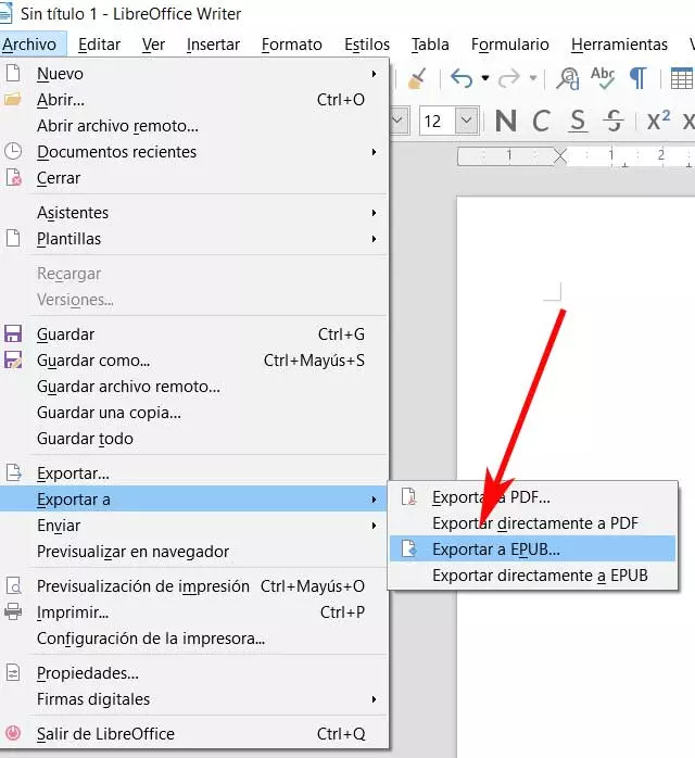 LibreOffice epub