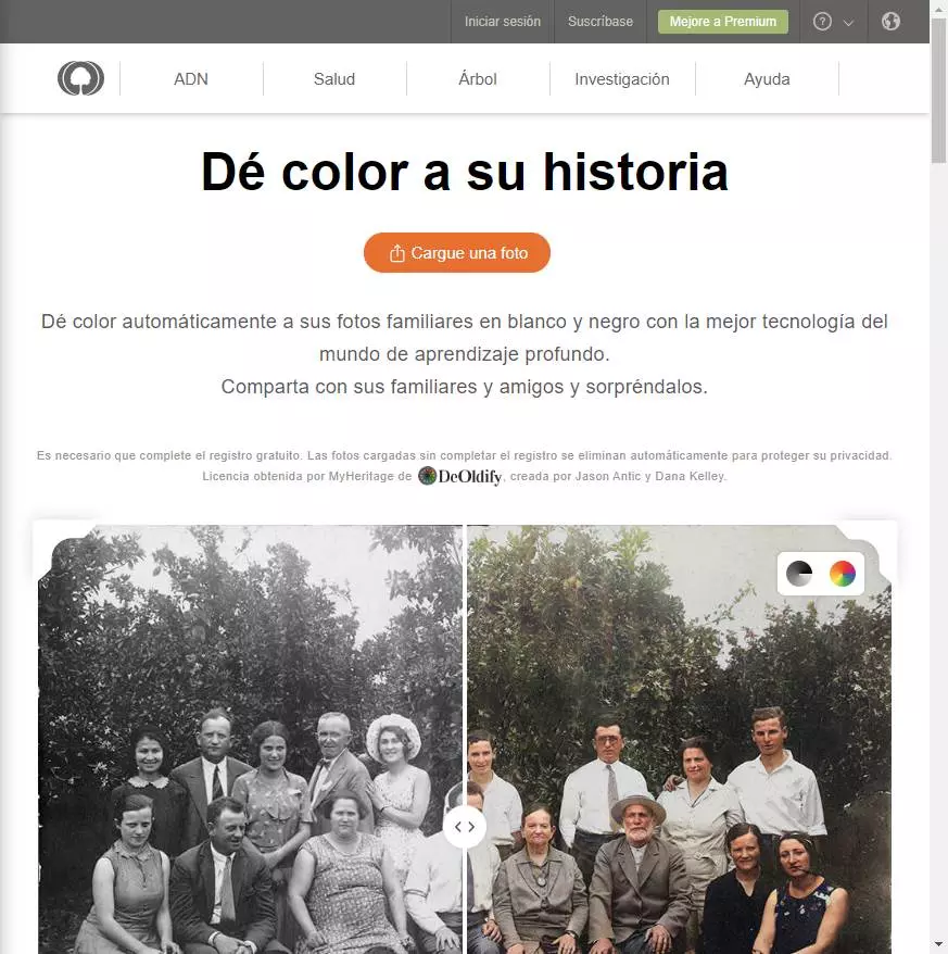 MyHeritage em cores