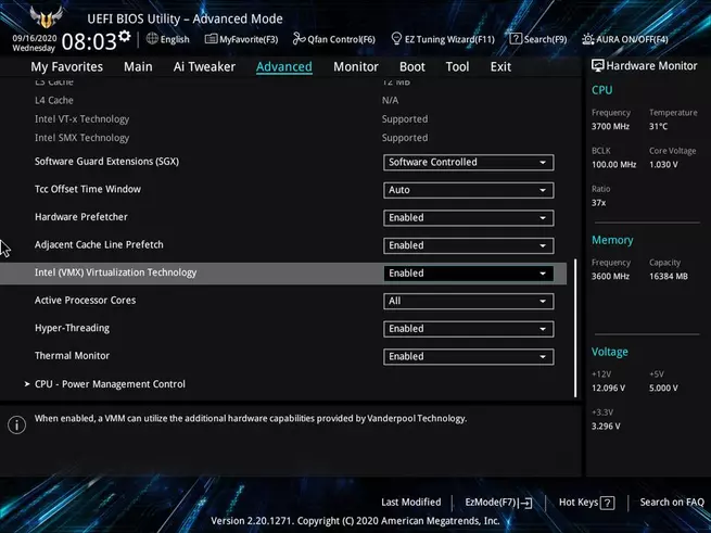 Intel Virtualization នៅក្នុង BIOS - 2