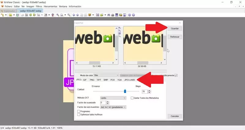 Format tukar XnView