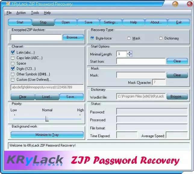 Барқарорсозии пароли KRyLack ZIP