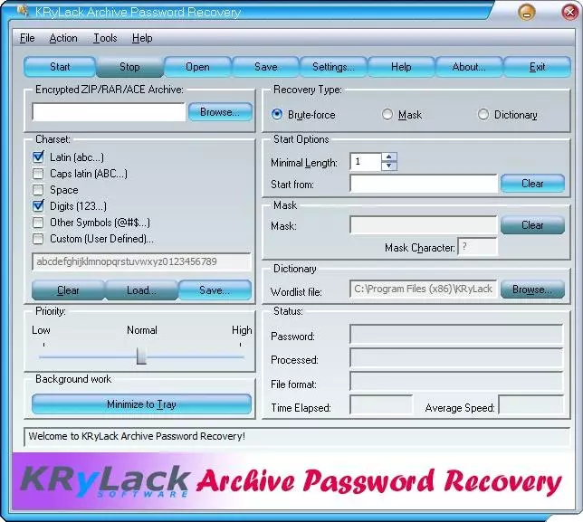 KRyLack архивын нууц үг сэргээх