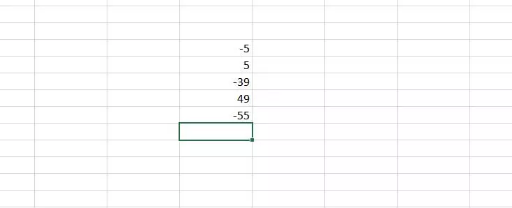 negatif nan excel